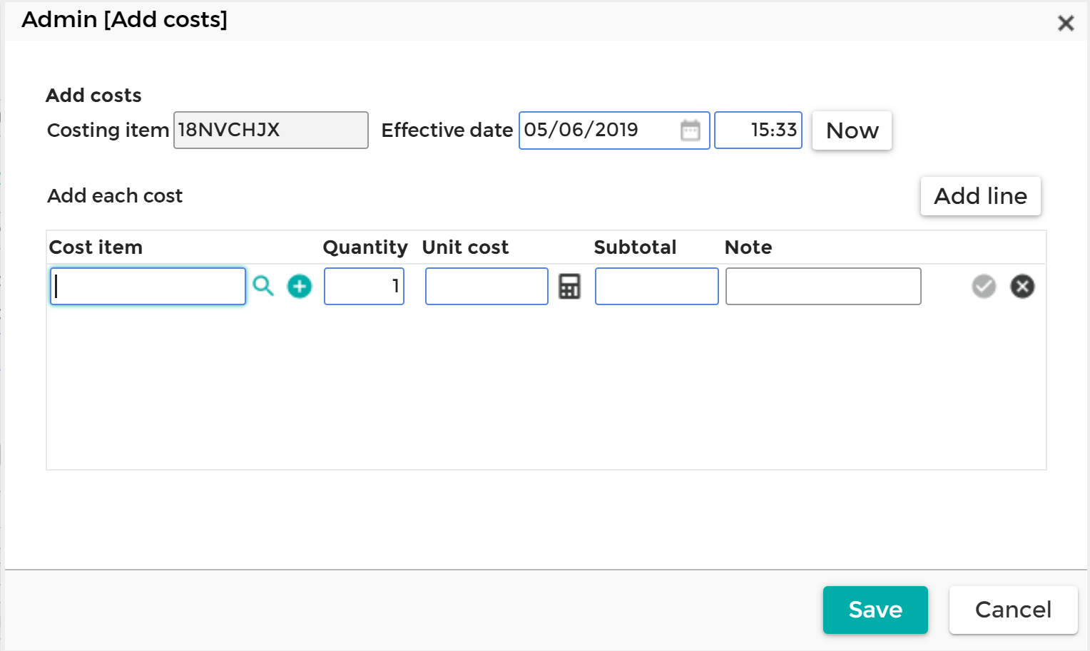 Adding Costs to Operations – vintrace