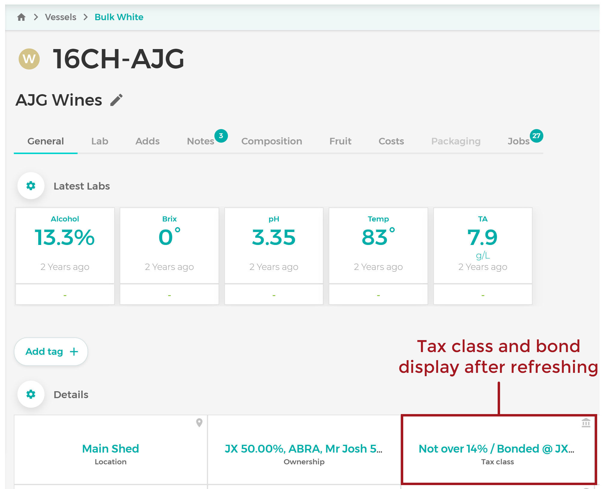 Declaring Wine from the Product Page – vintrace
