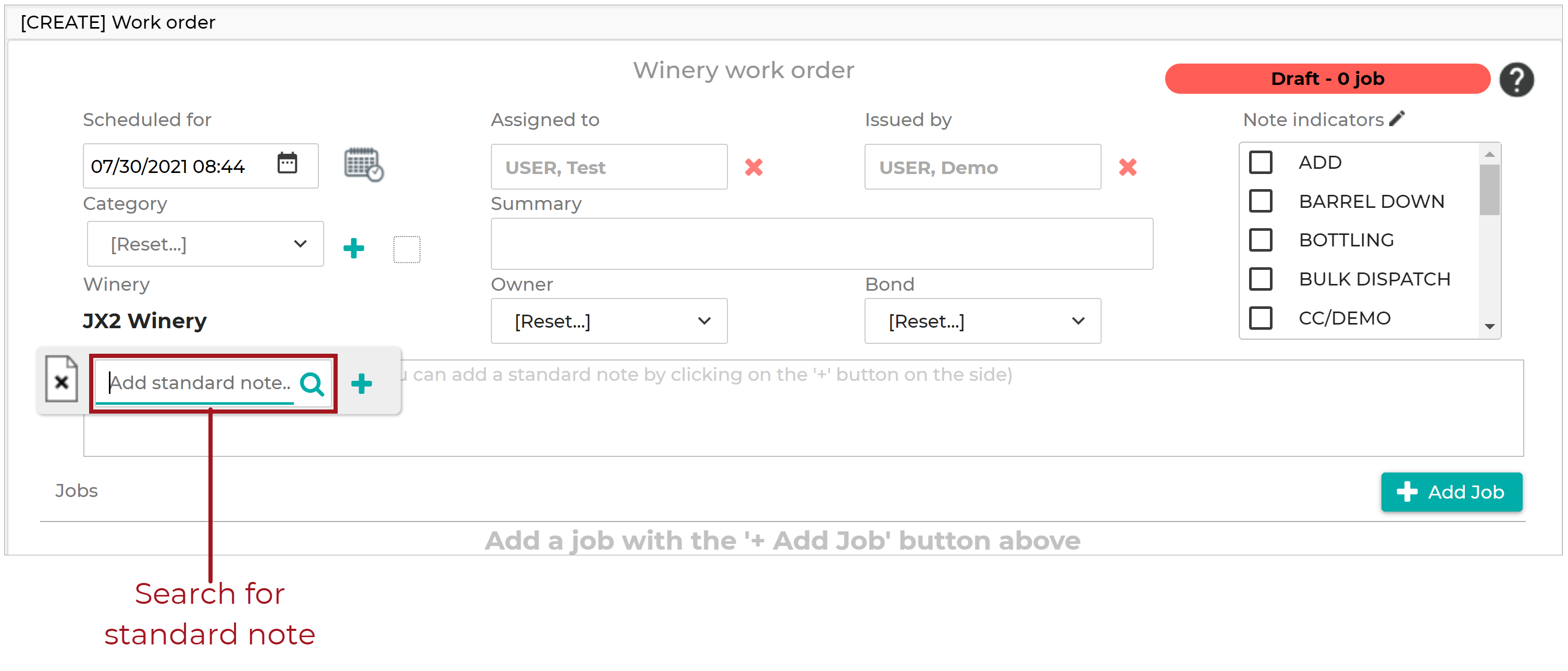 Setting Up a Standard Note – vintrace