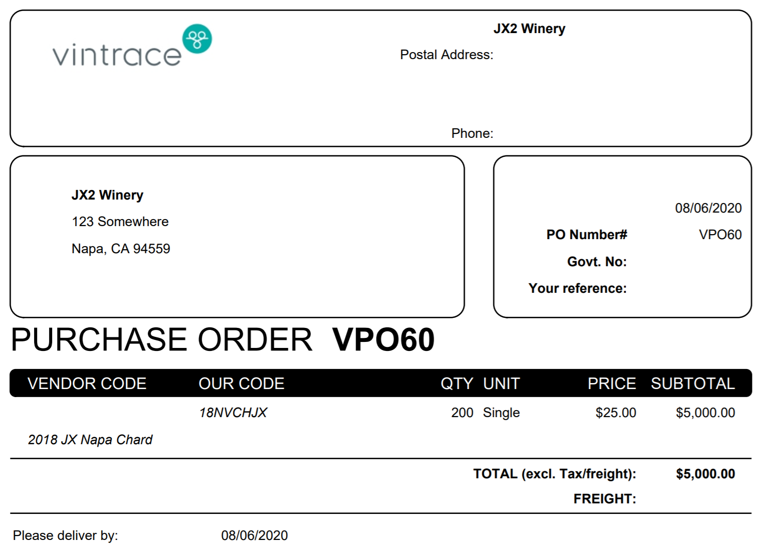 Purchase Orders – vintrace