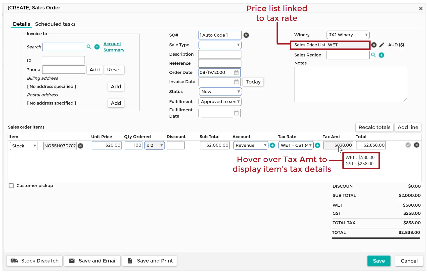 Handling the Wine Equalisation Tax (WET) – vintrace