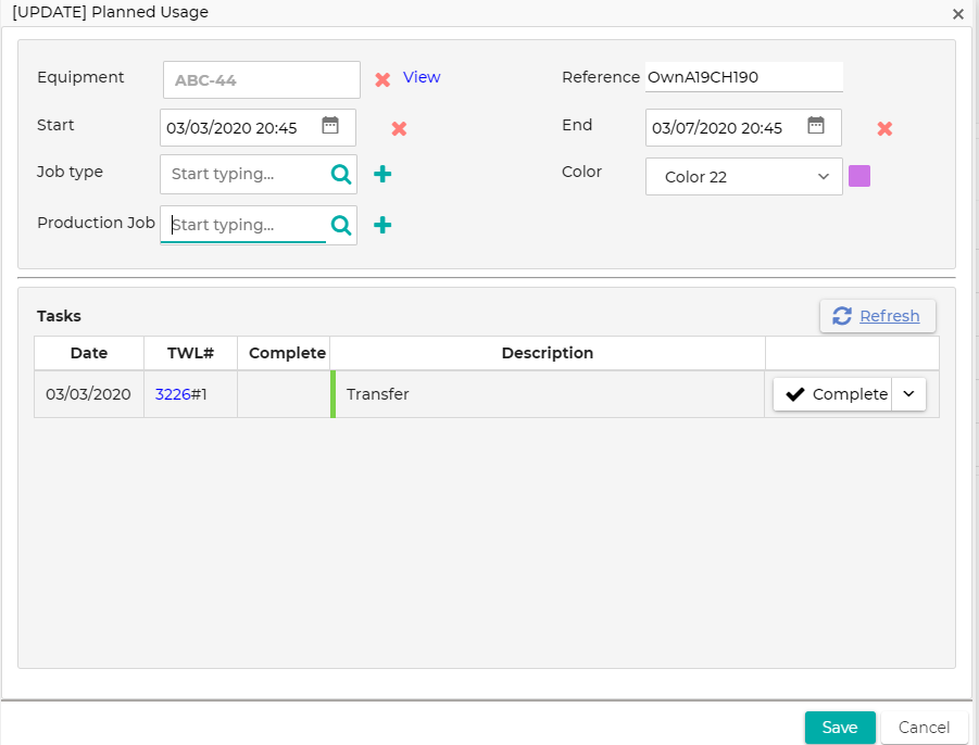 Using the Equipment Schedule – vintrace