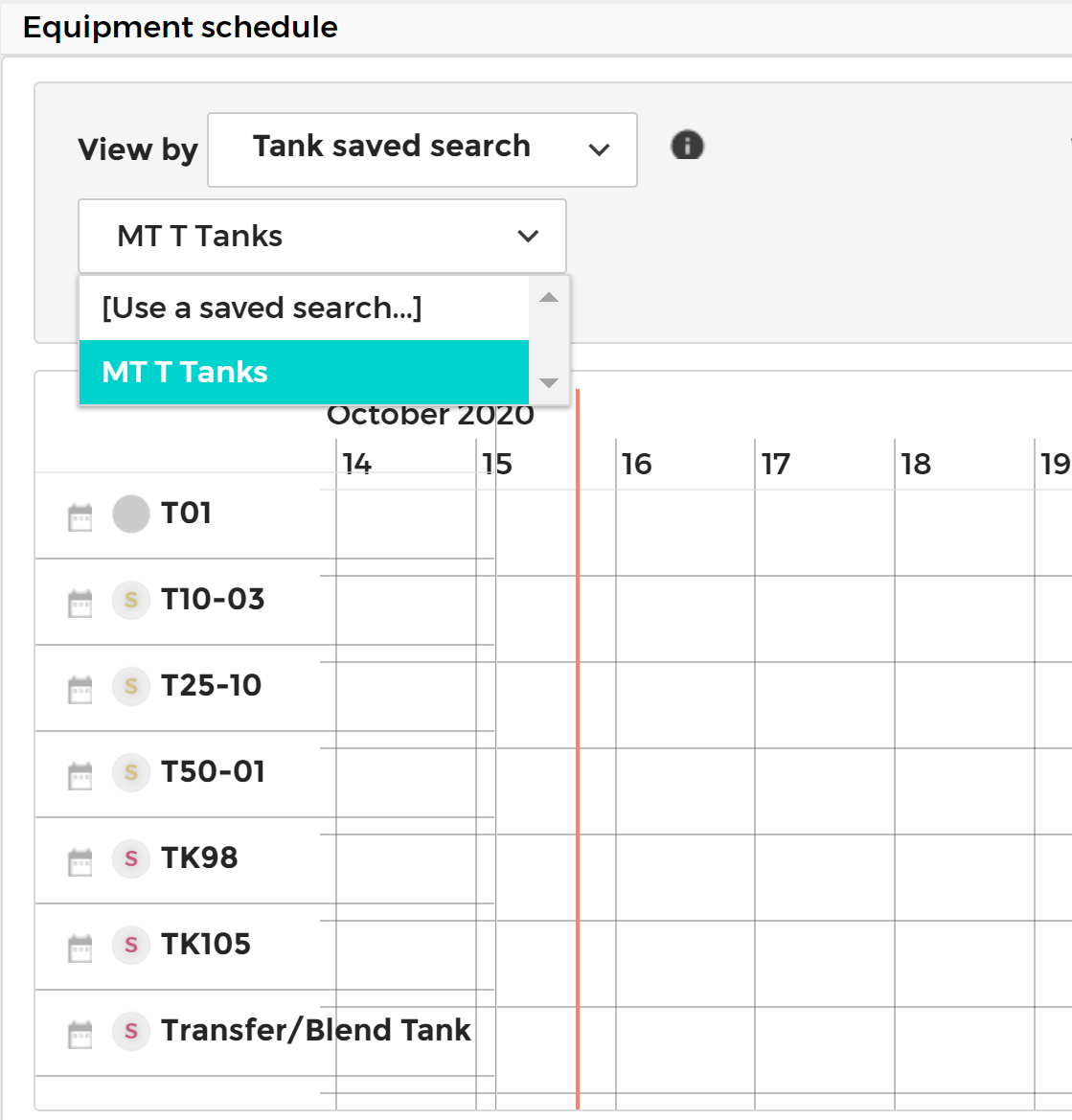 Using the Equipment Schedule – vintrace