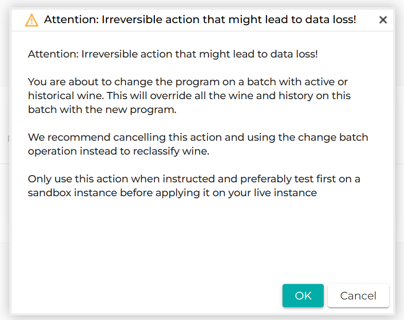 Changing a Wine Batch's Properties – vintrace